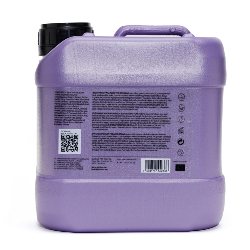 BURBUR PRO CHAMPÚ PARA TODAS LAS RAZAS 5en1 3800ml - Burbur